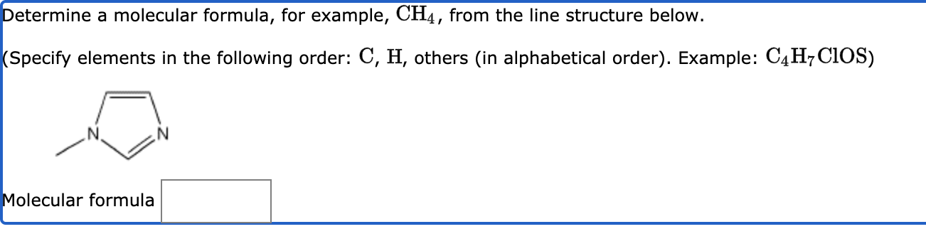 Solved Determine a molecular formula, for example, CH4, from | Chegg.com