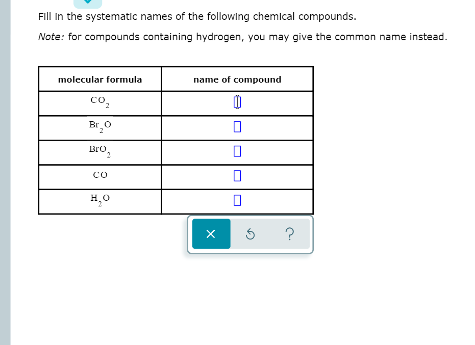 Solved Fill in the systematic names of the following | Chegg.com
