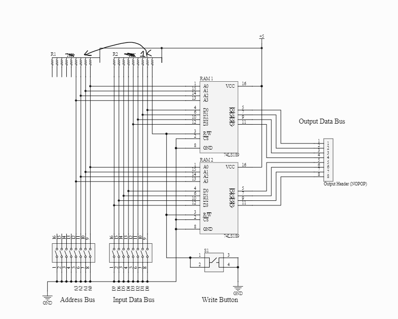 Part 1 Construct a 16x8 memory circuit using two | Chegg.com