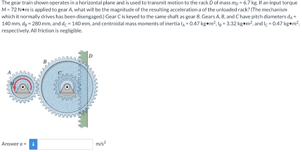 Solved The gear train shown operates in a horizontal plane | Chegg.com
