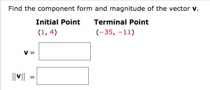 Solved Find the component form and magnitude of the vector | Chegg.com