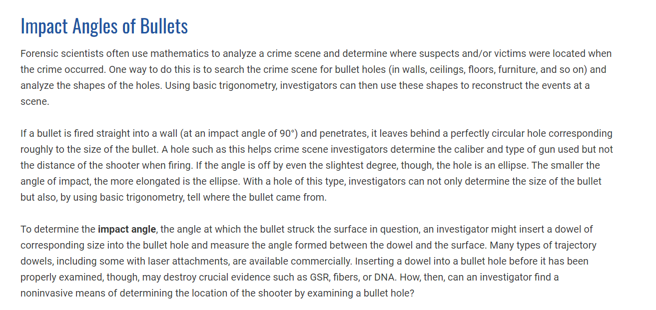 Solved At what angle did the bullets hit the wall in the | Chegg.com