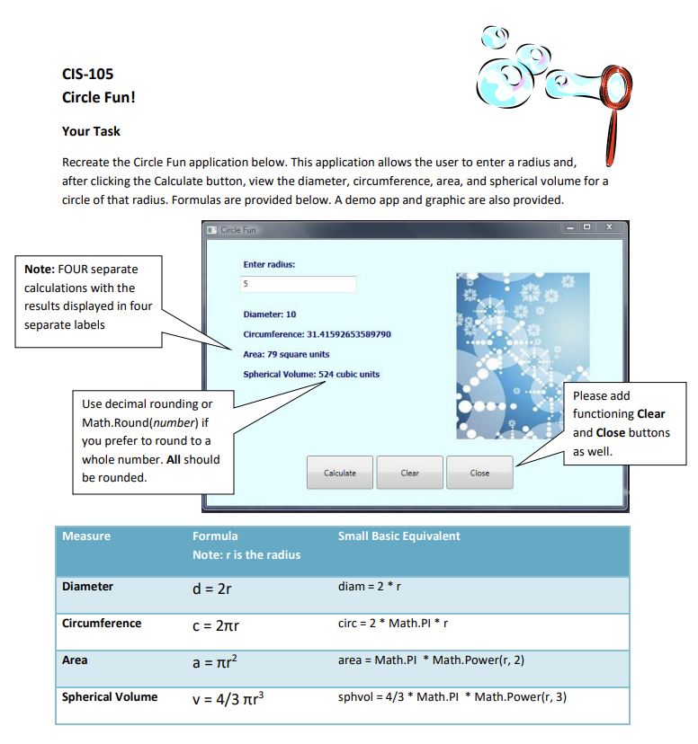Solved Your Task Recreate the Circle Fun application below. | Chegg.com