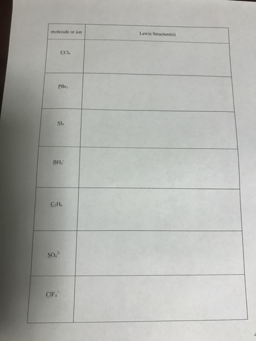 Solved Chemistry 40 Experiment 13: Lewis Structures (RS 13) | Chegg.com
