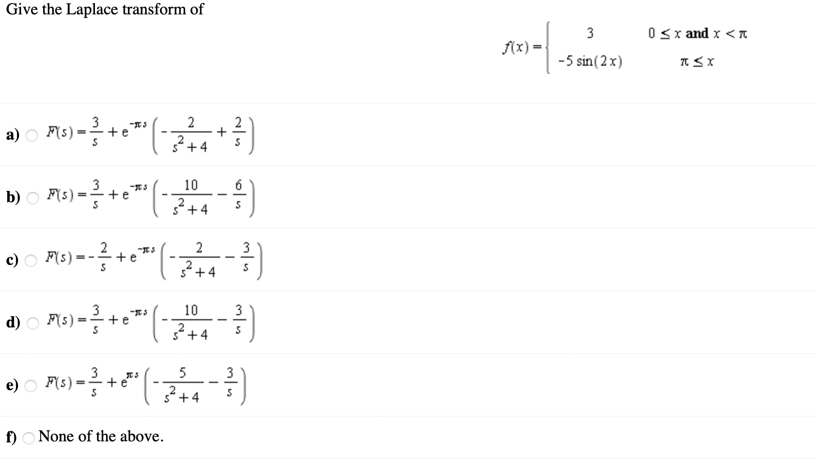 Solved Give the Laplace transform of 3 0 | Chegg.com