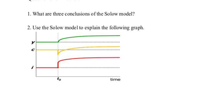 Solved 1. What are three conclusions of the Solow model? 2. | Chegg.com