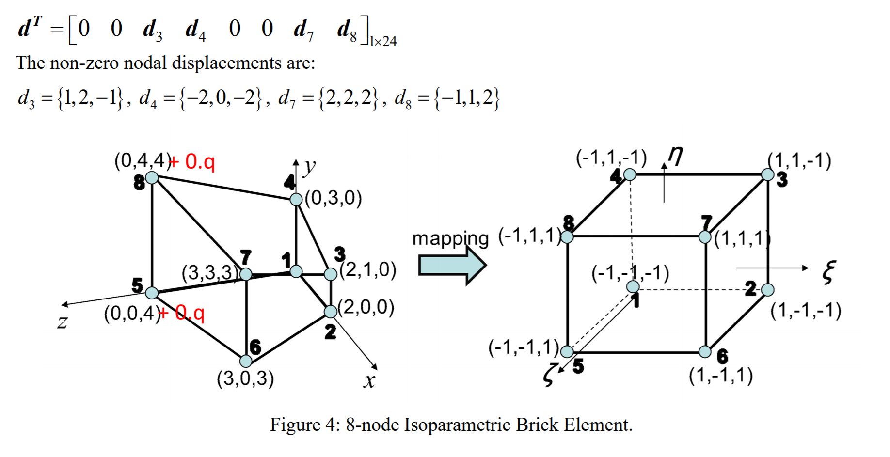 Question 4: 3-D 8-node Linear Brick Element Method | Chegg.com