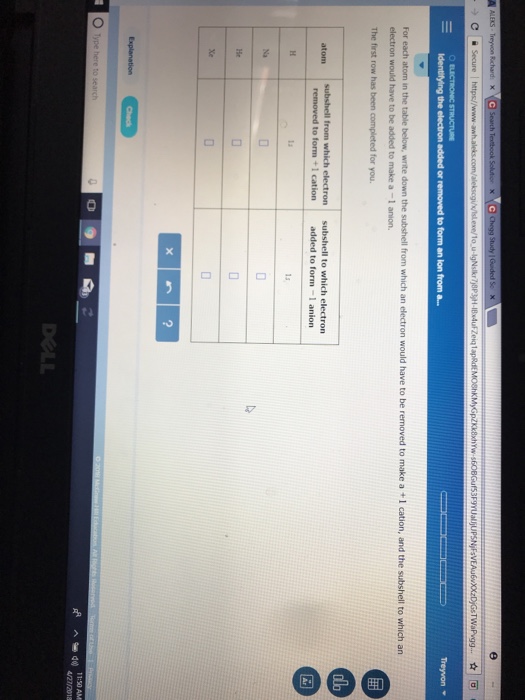Solved For Each Atom In The Table Below Write Down The 