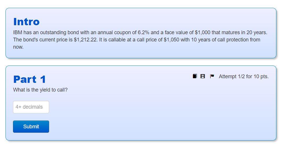 Solved Intro IBM has an outstanding bond with an annual | Chegg.com