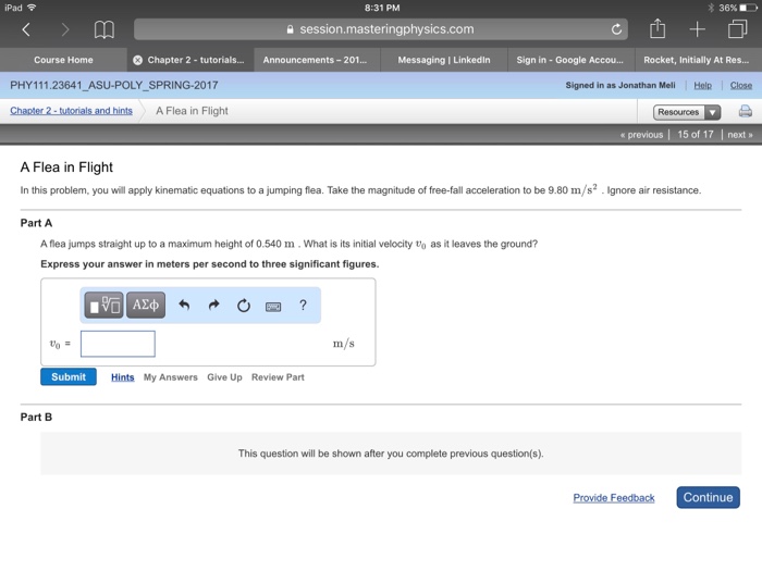 Solved In this problem, you will apply kinematic equations | Chegg.com
