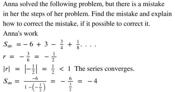 Solved Anna solved the following problem, but there is a | Chegg.com