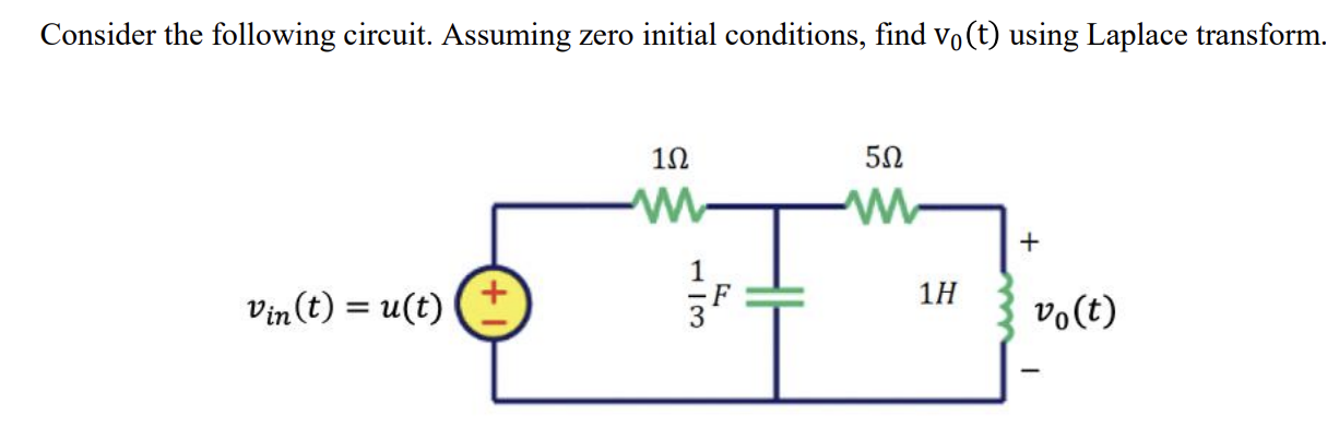 Solved Consider the following circuit. Assuming zero initial | Chegg.com