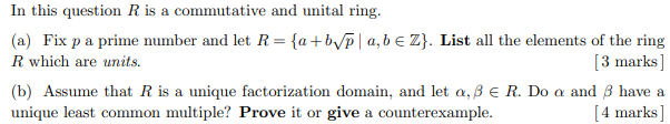 Solved In this question R is a commutative and unital ring. | Chegg.com