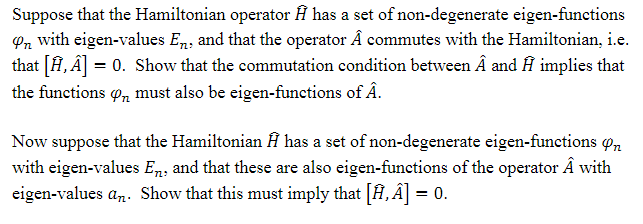 Solved Suppose that the Hamiltonian operator Ĥ has a set of | Chegg.com