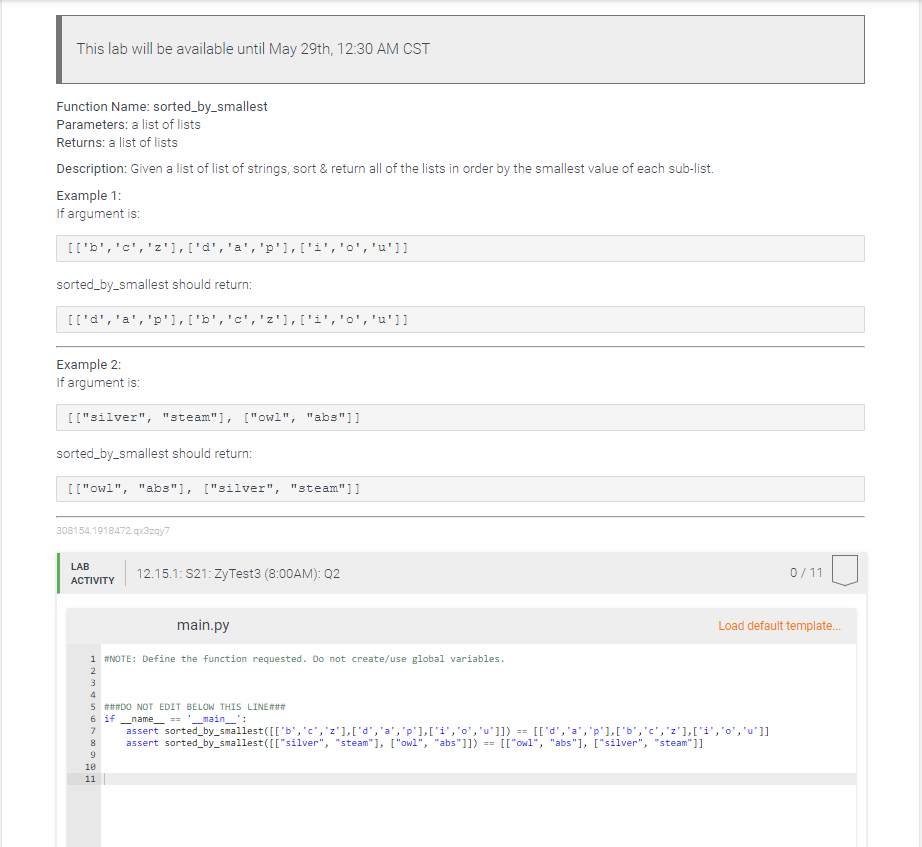 Solved This lab will be available until May 29th, 12:30 AM | Chegg.com