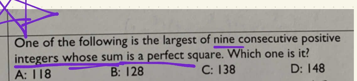 Solved One of the following is the largest of nine | Chegg.com