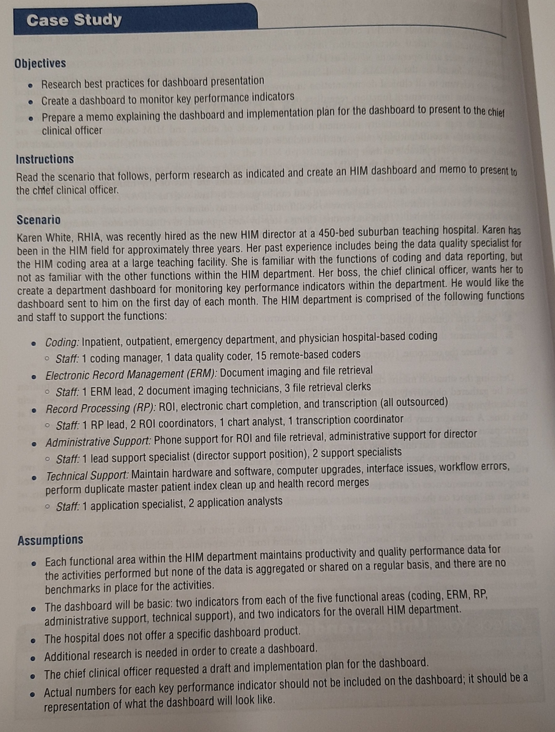 Solved Case StudyObjectivesResearch best practices for | Chegg.com