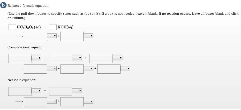 Solved Write The Balanced Formula Complete Ionic And Net 