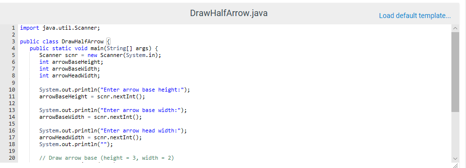 Solved: 4.16 Ch 4 Program: Drawing A Half Arrow (Java) Thi... | Chegg.com