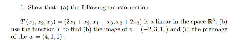 Solved 1. Show that: (a) the following transformation | Chegg.com