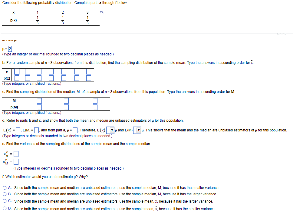 Solved Consider the following probability distribution. | Chegg.com