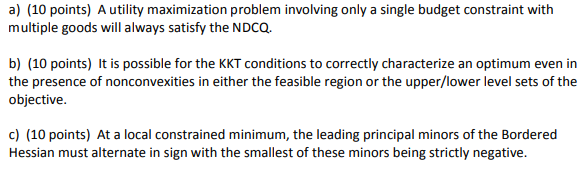 Solved a) (10 points) A utility maximization problem | Chegg.com