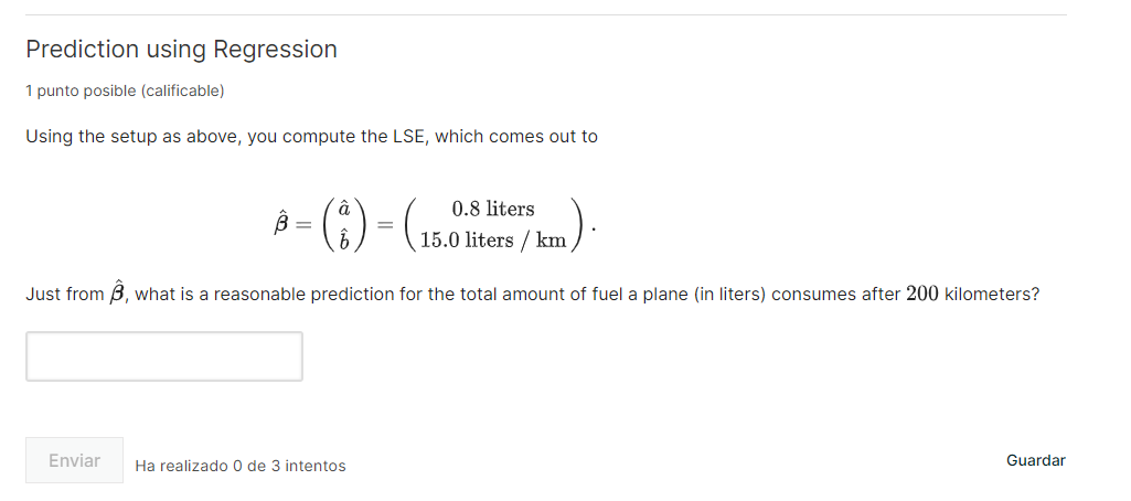 Solved Prediction using Regression 1 punto posible | Chegg.com