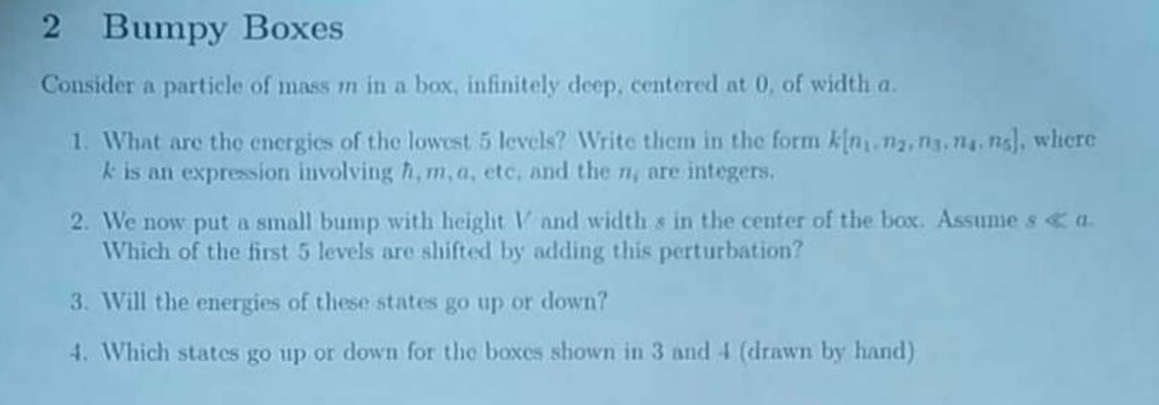 Solved 2 Bumpy Boxes Consider a particle of mass m in a box, | Chegg.com
