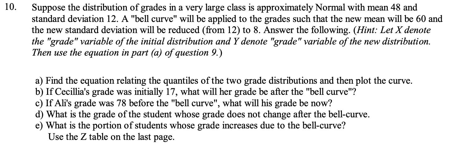 Solved Suppose the distribution of grades in a very large | Chegg.com