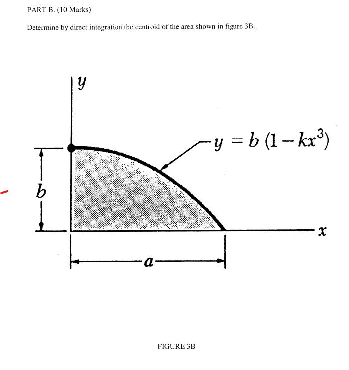 Solved Determine by direct integration the centroid of the | Chegg.com