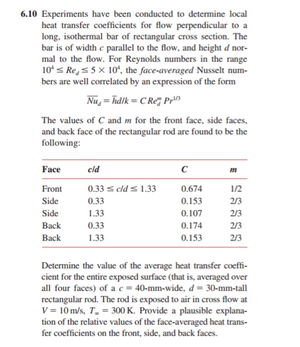 Solved 6.10 Experiments have been conducted to determine | Chegg.com