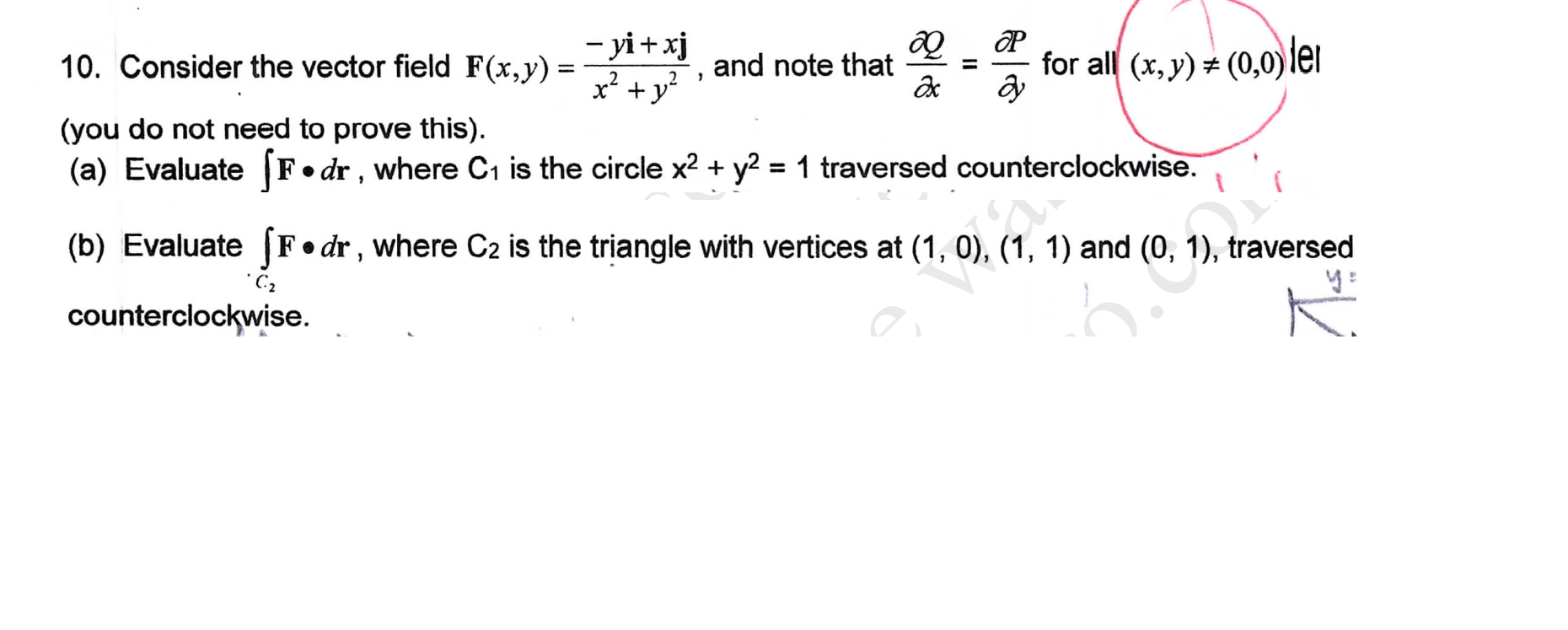 Solved 7 - yi + xj 22 OP 10. Consider the vector field | Chegg.com