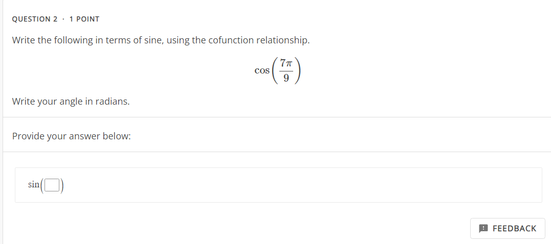 Solved Write the following in terms of sine, using the | Chegg.com