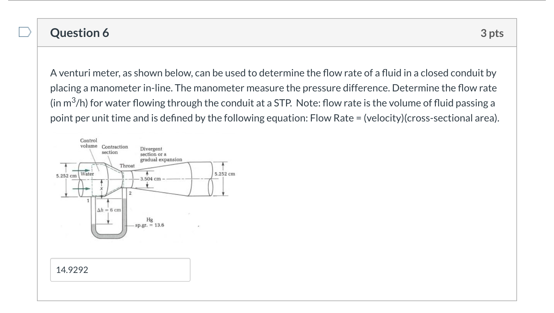 Solved A venturi meter, as shown below, can be used to | Chegg.com