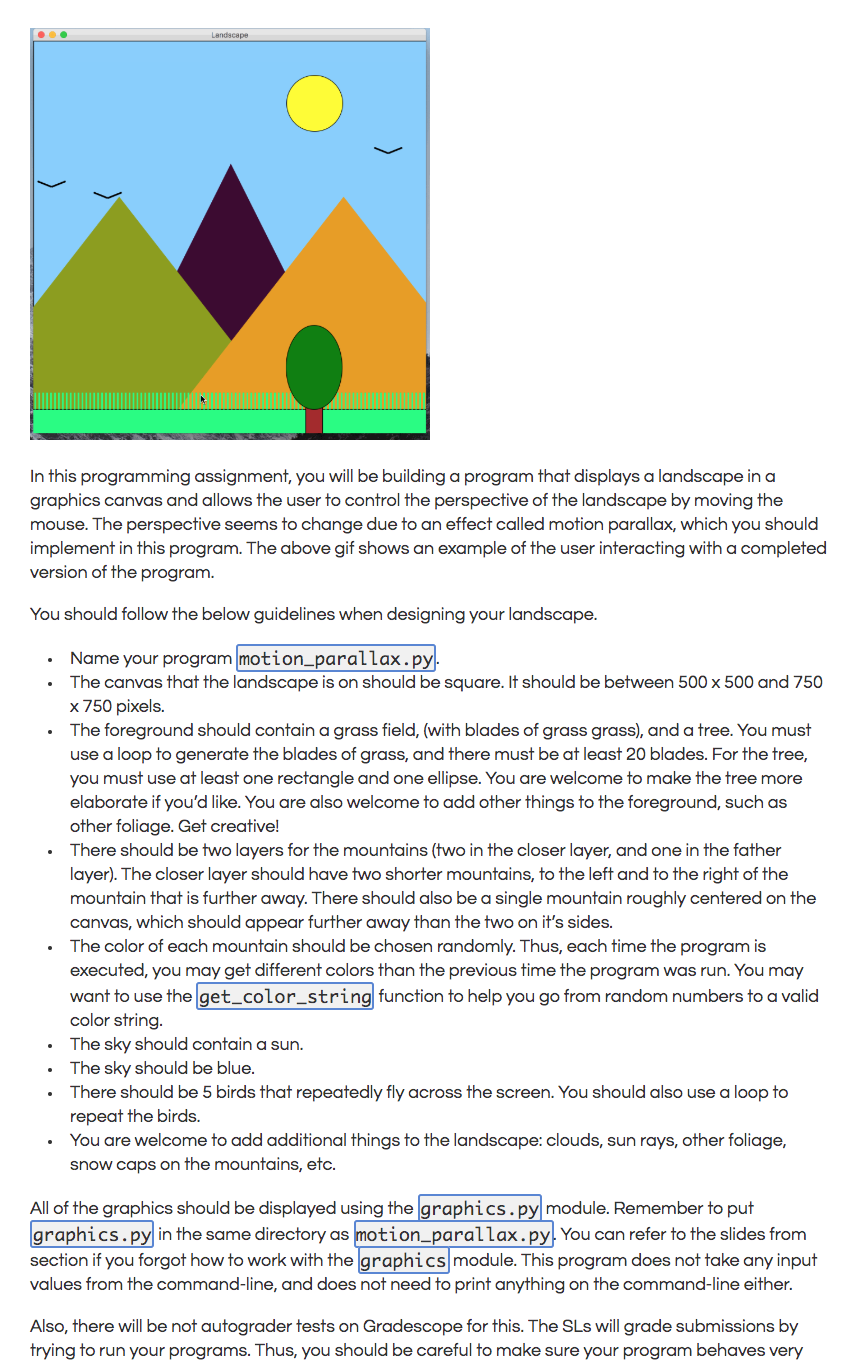 Solved Landscape In this programming assignment, you will be | Chegg.com