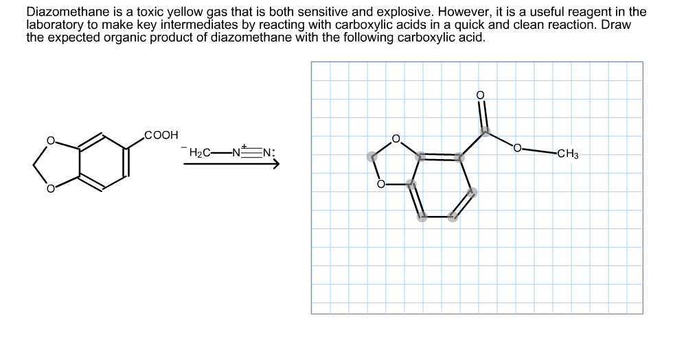 Solved Diazomethane is a toxic yellow gas that is both | Chegg.com