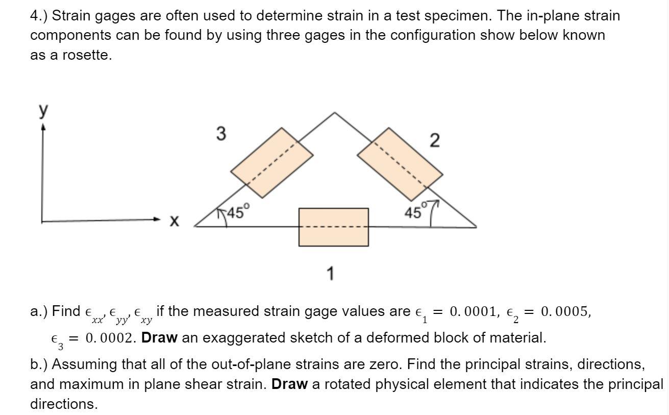 Solved 4.) Strain gages are often used to determine strain | Chegg.com