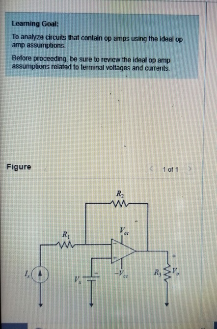 Solved Learning Goal: To analyze circuits that contain op | Chegg.com
