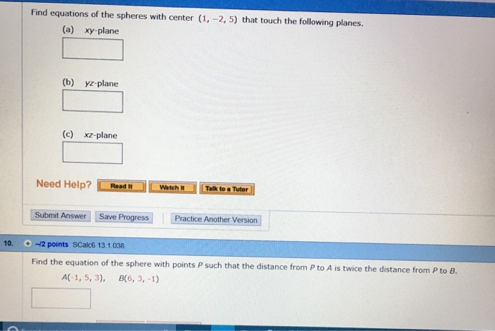 Solved Find equations of the spheres with center (1, -2, 5) | Chegg.com
