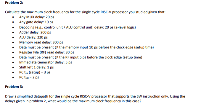 Solved Calculate the maximum clock frequency for the single | Chegg.com