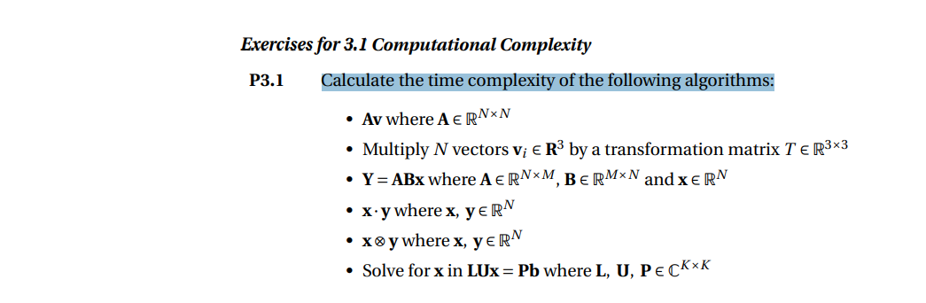 Exercises for 3.1 Computational Complexity P3.1 | Chegg.com