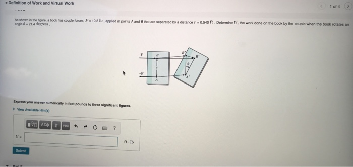 Solved 、 く 1 of 4 Definition of work and Virtual work As | Chegg.com