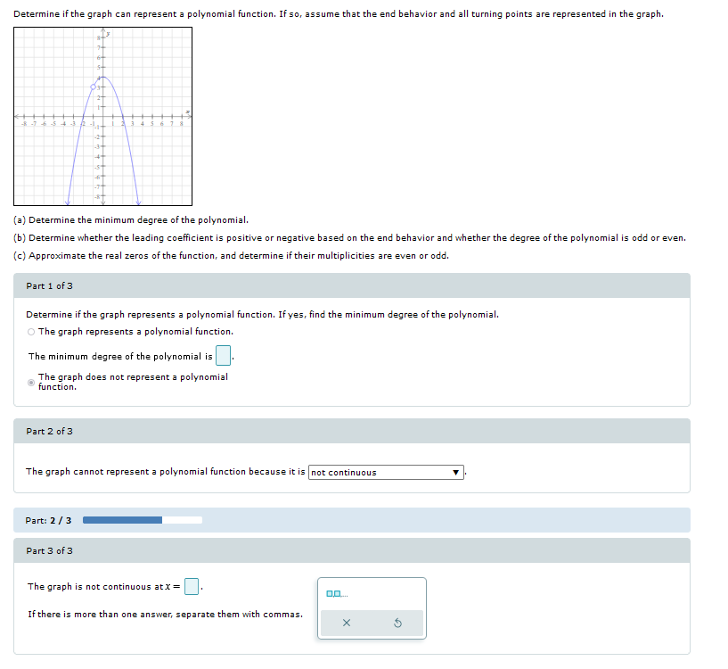 Solved Determine if the graph can represent a polynomial | Chegg.com