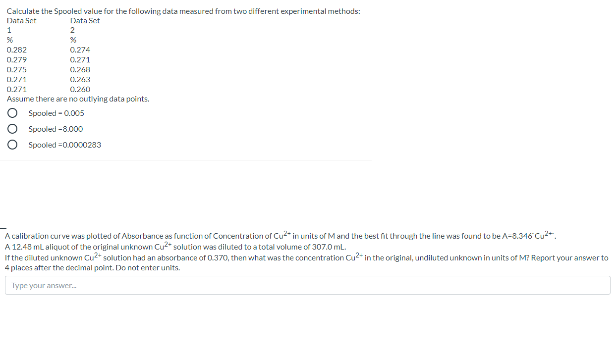 Solved Calculate the Spooled value for the following data | Chegg.com