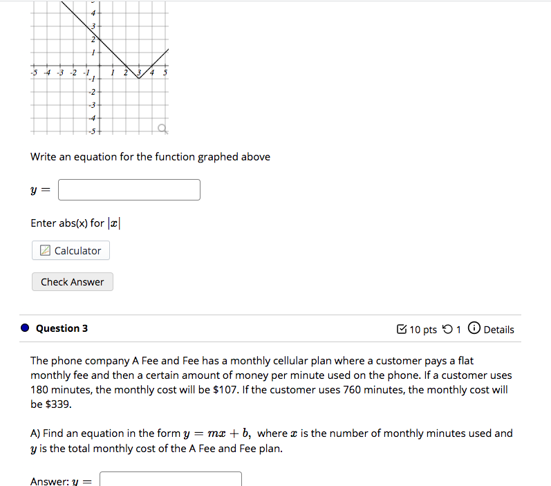 Solved 3 2 1 NA -5-4-3-2-1 -1 -2 -3 -4 Write an equation for | Chegg.com