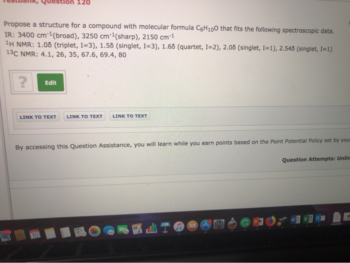 Solved res t bank, Question i20 Propose a structure for a | Chegg.com