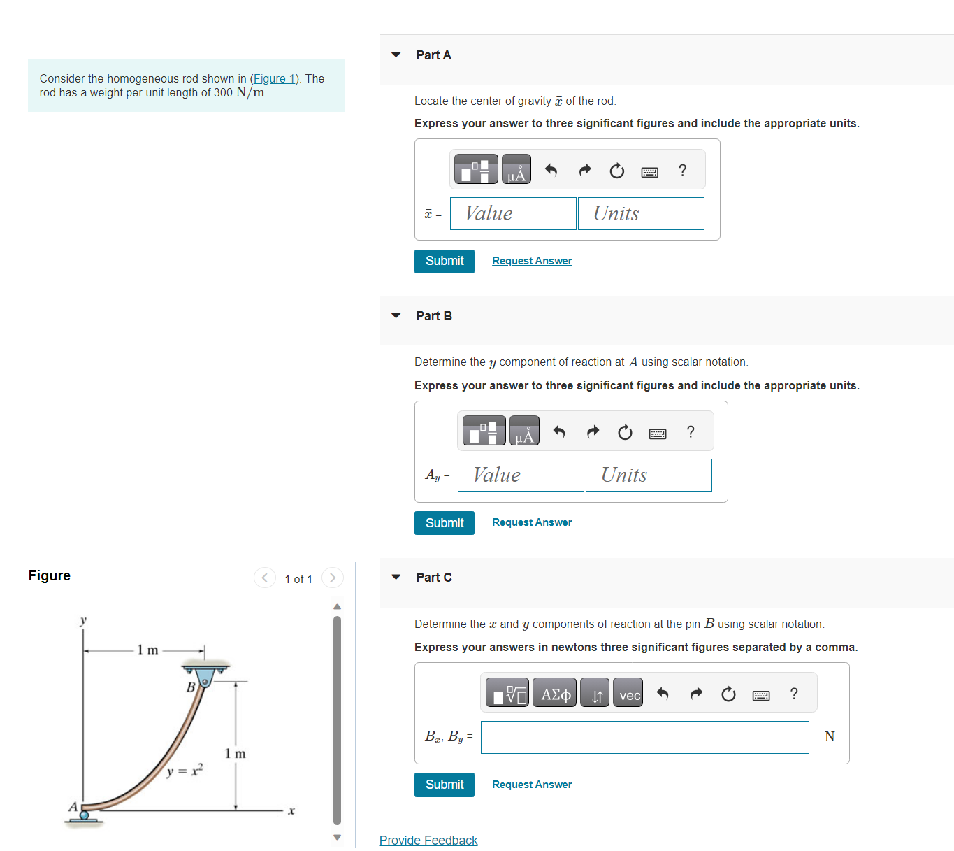 Solved Consider the homogeneous rod shown in (Figure 1). The | Chegg.com Solved Consider the homogeneous rod shown in (Figure 1). The | Chegg.com