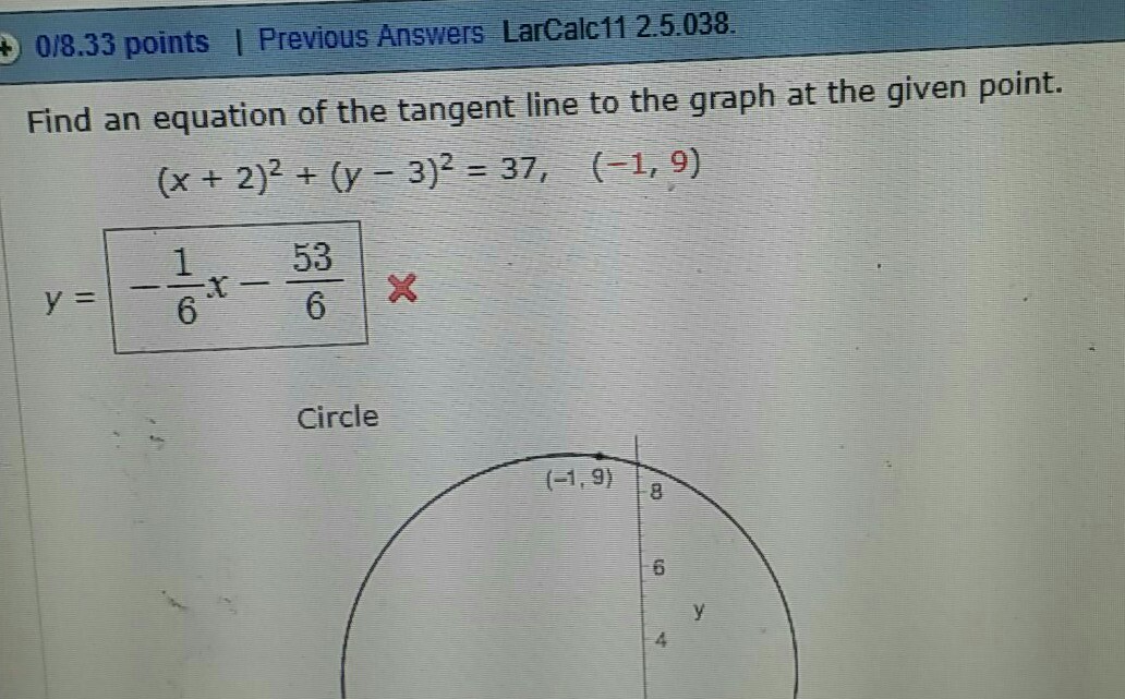 Solved 0/8.33 points | Previous Answers LarCalc11 2.5.038. | Chegg.com
