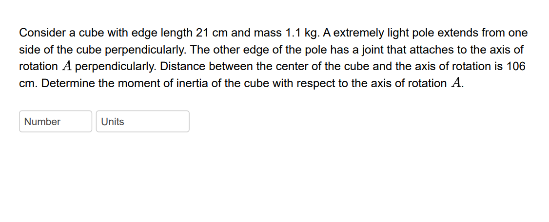 Solved Consider a cube with edge length 21 cm and mass 1.1 | Chegg.com