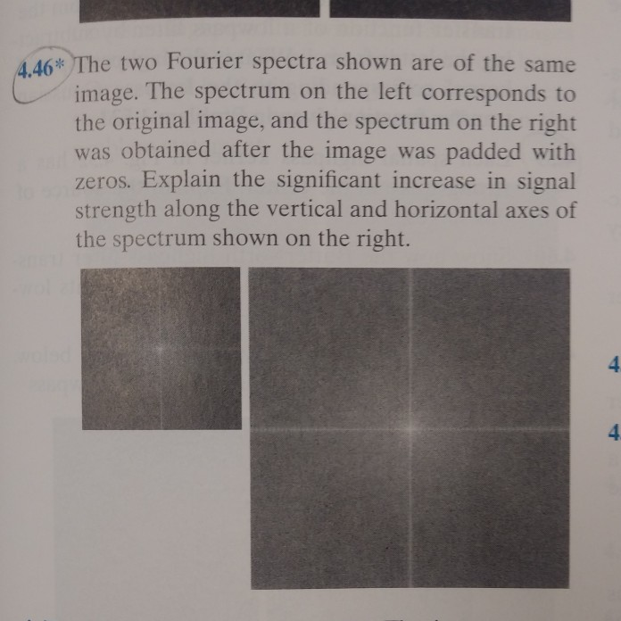 Solved The two Fourier spectra shown are of the same image. | Chegg.com